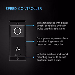 AC Infinity CLOUDLINE S6, Quiet 6” Inline Duct Fan with Speed Controller, EC Motor - Ventilation Exhaust Fan for Heating Cooling Booster, Grow Tents, Hydroponics