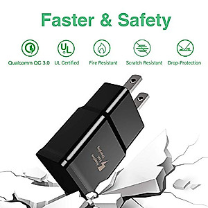 Adaptive Fast Charging USB Wall Charger, 2-Pack Fast Charging Block Travel USB Charger Adapter Compatible Samsung Galaxy S21 S20 S10 S9 S8 S7 Edge Plus, Note 8 9 10+, A13 A32 A52 A53, LG G5 G6 G7