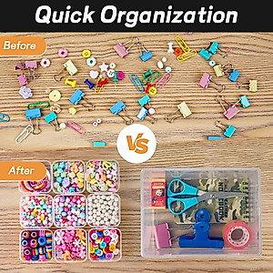 Exptolii 25 Pack Small Plastic Beads Storage Containers Box, Clear Bead Organizer Case with Snap-Tight Closure Hinged Lid for Storage Small Items, Beads, Crafts, Jewelry, Hardware