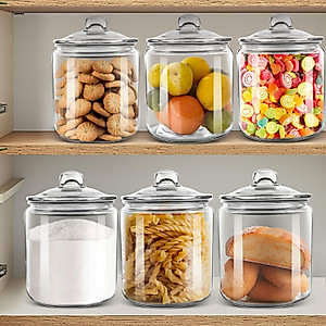 Masthome 1 Gallon Glass Jar with Lid,Large Glass Cookie Jar,Wide Mouth,Dishwasher Safe,Large Clear Jar,Storage Containers with Lids For Flour,Nuts,Cookies,Snacks-Send 15pcs Food Storage Bags