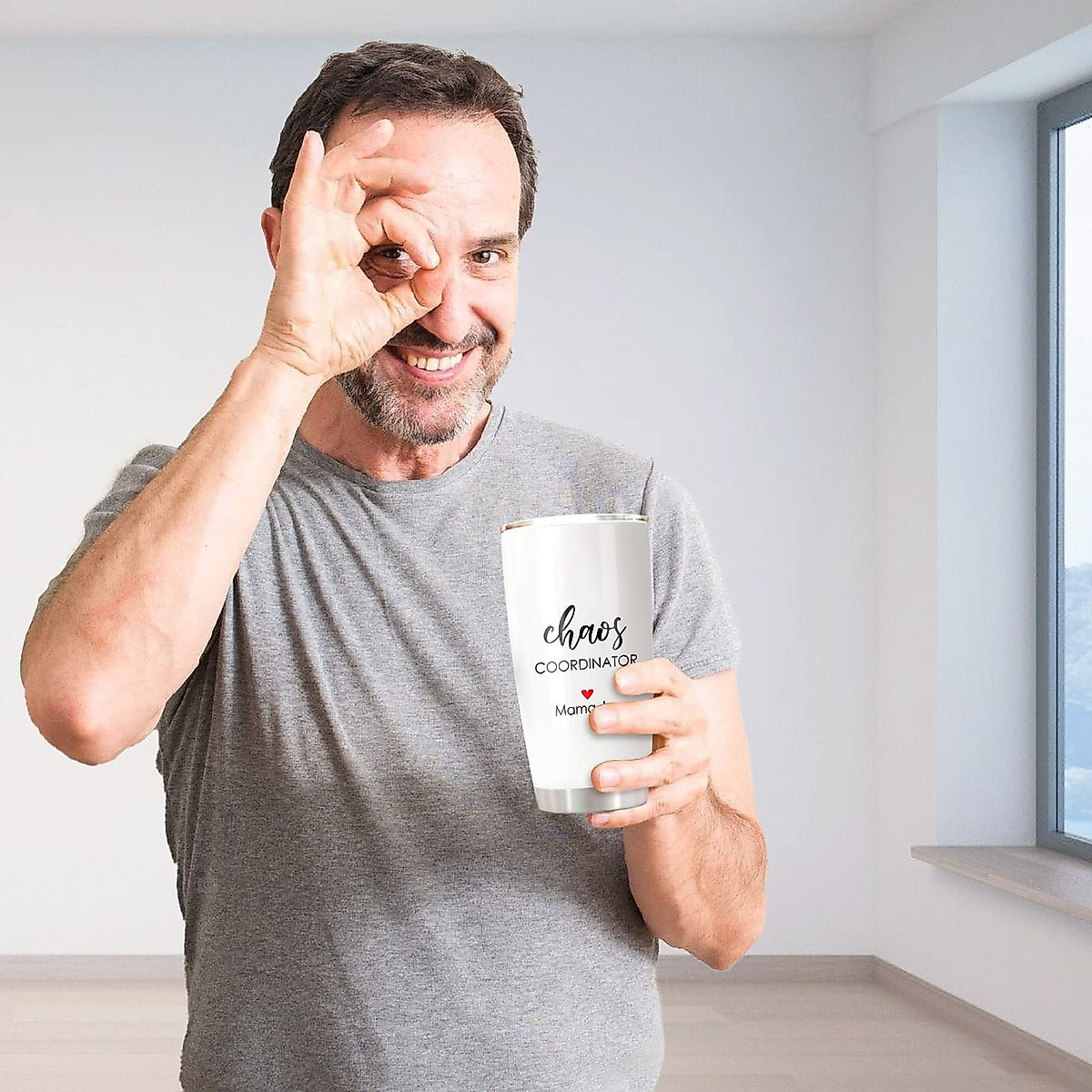 CHICKOR Personalized Tumbler, Chaos Coordinator Tumbler Because Super Badass 20 Oz Stainless Steel Tumbler Cup With Lid, Double Wall Vacuum Insulated Tumblers Coffee Travel Mug