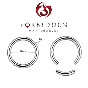 Pair of 2 Rings: 14g 7/16 Inch Surgical Steel Seamless Segment Hoop Rings