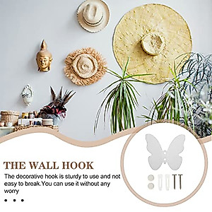 MAJHER 1set Handbag Umbrella Free Fashion Butterfly-Shape Hooks Punch Clothes Copper Hallway Mounted Screws Bedrooms Decor Towel for Hanging Entryway Door Hook Butterfly-Design Coat Hanger Hangers