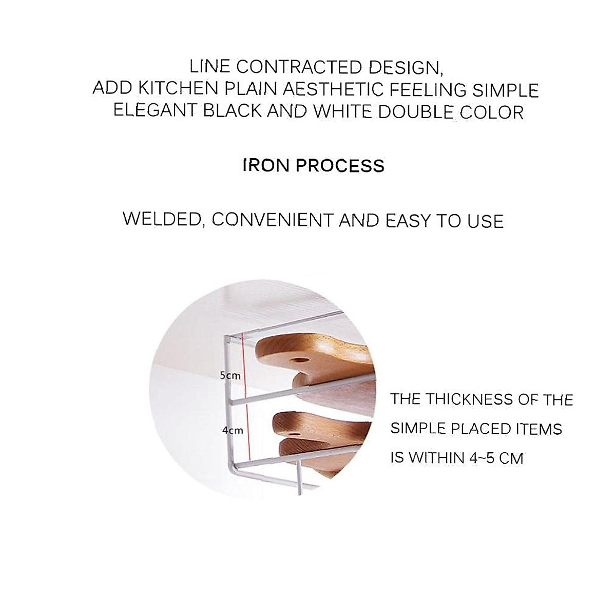 Ruluti Kitchen Storage Drainboard Pan Lid Shelf Metal Hanging Cutting Board Stand Draining Rack Organizer 25.5 * 24.0 * 10.5cm