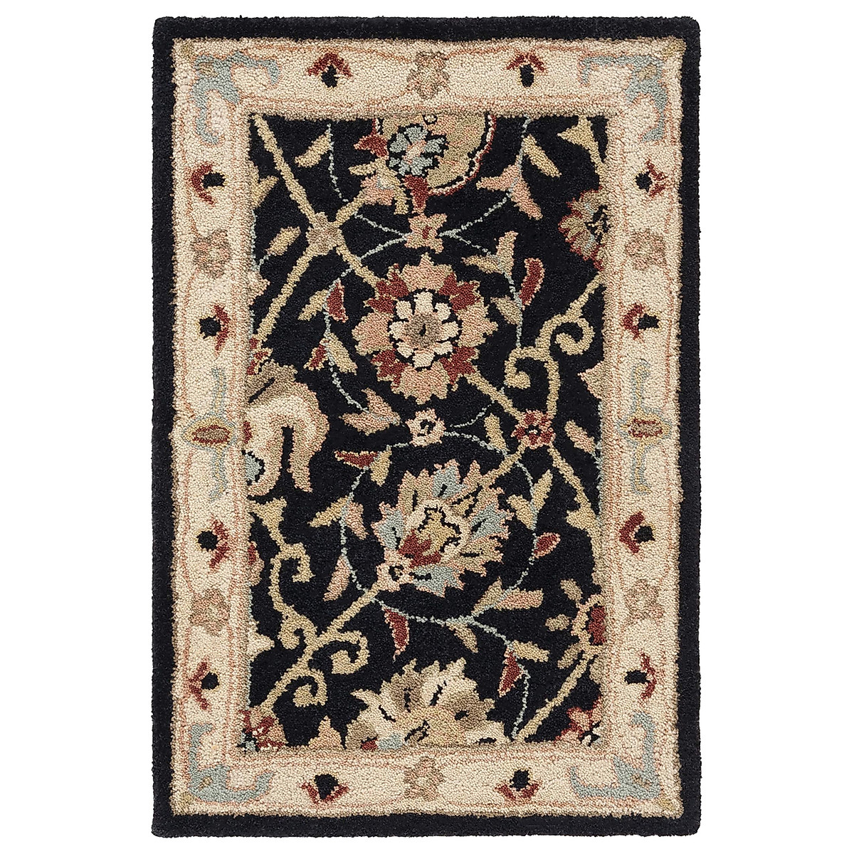 SAFAVIEH Antiquity Collection Accent Rug - 2' x 3', Black, Handmade Traditional Oriental Wool, Ideal for High Traffic Areas in Entryway, Living Room, Bedroom (AT21B)