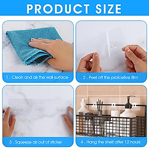 Yolev Shower Caddy Adhesive Replacement, Strong Adhesive Hooks for Shower Caddy Adhesive Pad, Adhesives Hook for Shower Caddy, Kitchen Racks, Bathroom Storage Shelves (15pcs)