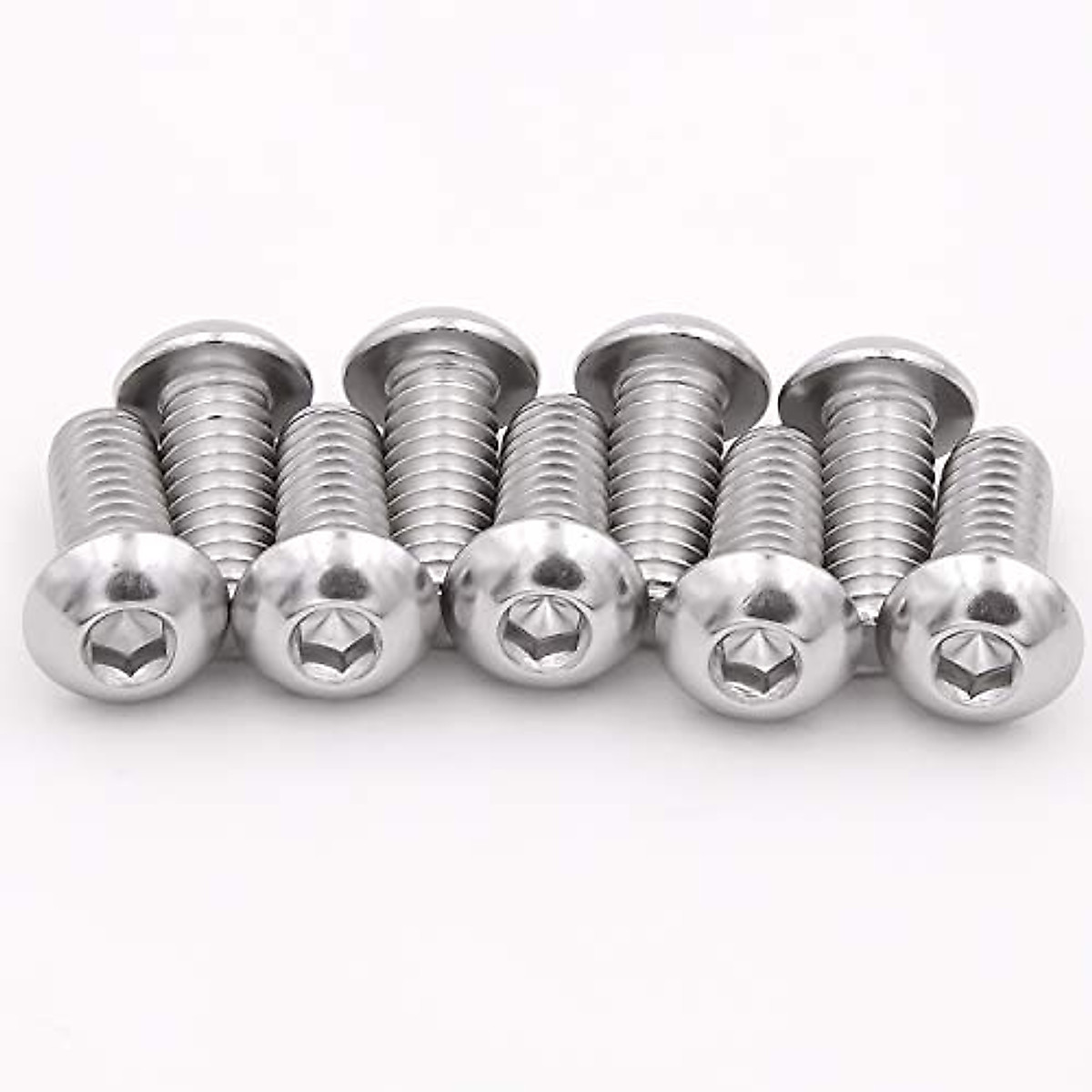 KINJOEK 50 Packs 5/16-18 x 3/4 Inch Button Head Socket Cap Screws, Allen Socket Drive, 304 Stainless Steel 18-8, Full Thread, Bright Finish, Heavy Duty Machine Hexagon Screw Drive