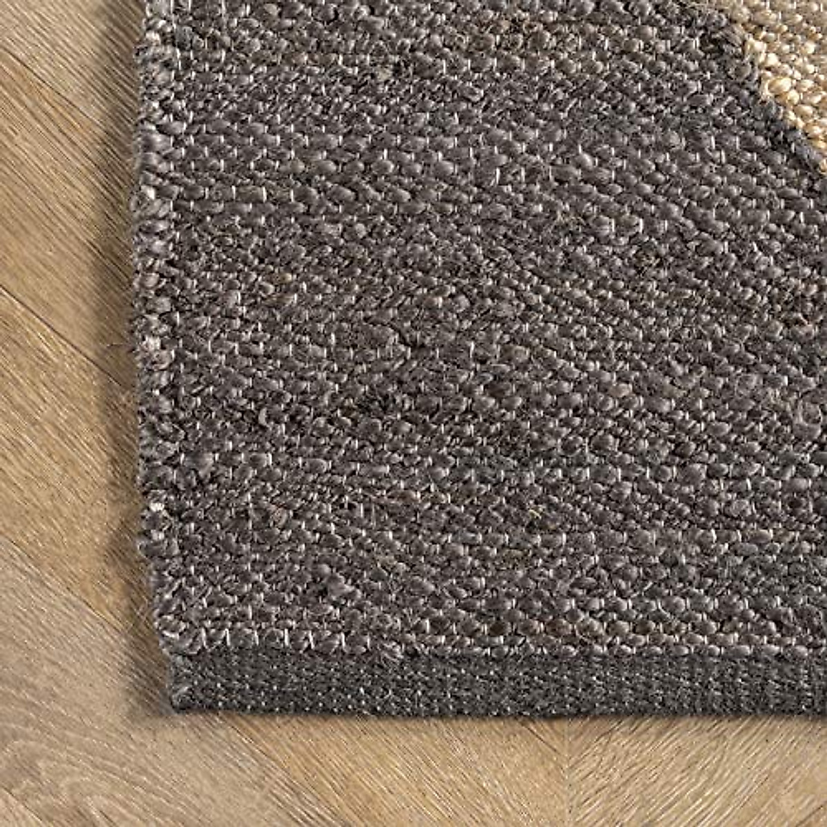 nuLOOM Pandora Diamond Jute Area Rug, 6' x 9', Black