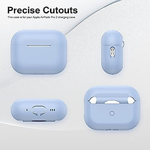 OULUOQI Compatible with AirPods Pro 2 Case 2023/2022, Soft Silicone Skin Cover Shock-Absorbing Protective Case Compatible with Apple AirPods Pro 2nd Generation Case [Front LED Visible]