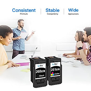 LxTek Ink Cartridge Replacement for Canon 260XL 261XL 260 XL 261 XL PG-260 PG-260XL CL-261 CL-261XL to use with TS6420 TR7020 TS5320 Printer Tray, 2 Pack(1 Black, 1 Tri-Color)