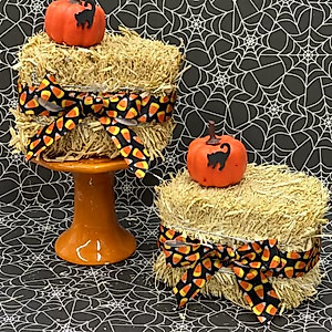 Greenbrier Mini Hay Bales for Autumn Harvest Craft, Decoration and Display, Pack of 4