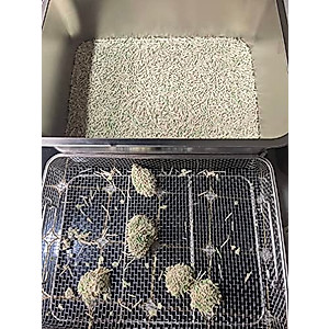 KUNWU SUS304 Stainless Steel Mesh Net Strainer Grill Basket for Medium Cat Litter Box, Rinse, Fry, Steam or Cook Vegetables & Pasta,Easy Clean Durable Net 17.5"x13.5"x3"