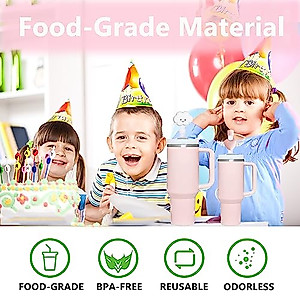 YAYAYOUNG 2 Pcs Straw Covers Cap Toppers Compatible with Stanley 30&40 oz Tumbler Cups,Reusable Cute Silicone Straw Tips Lids Protectors for 0.4 in/10mm Stanley Cups Straws Accessories