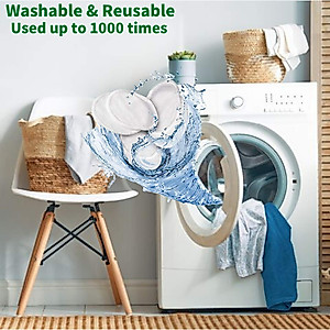 20 Packs Reusable Makeup Remover Pads - Organic Natural Bamboo and Bamboo Charcoal Set for Light and Heavy Makeup and Skin Care With Laundry Bag