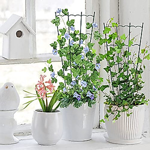 HiGift 4 Pack 24'' Garden Trellis for Climbing Plants Outdoor, Plant Trellis for Climbing Plants Indoor, Metal Plant Stakes Plant Trellis for Houseplant Vine Ivy Flowers