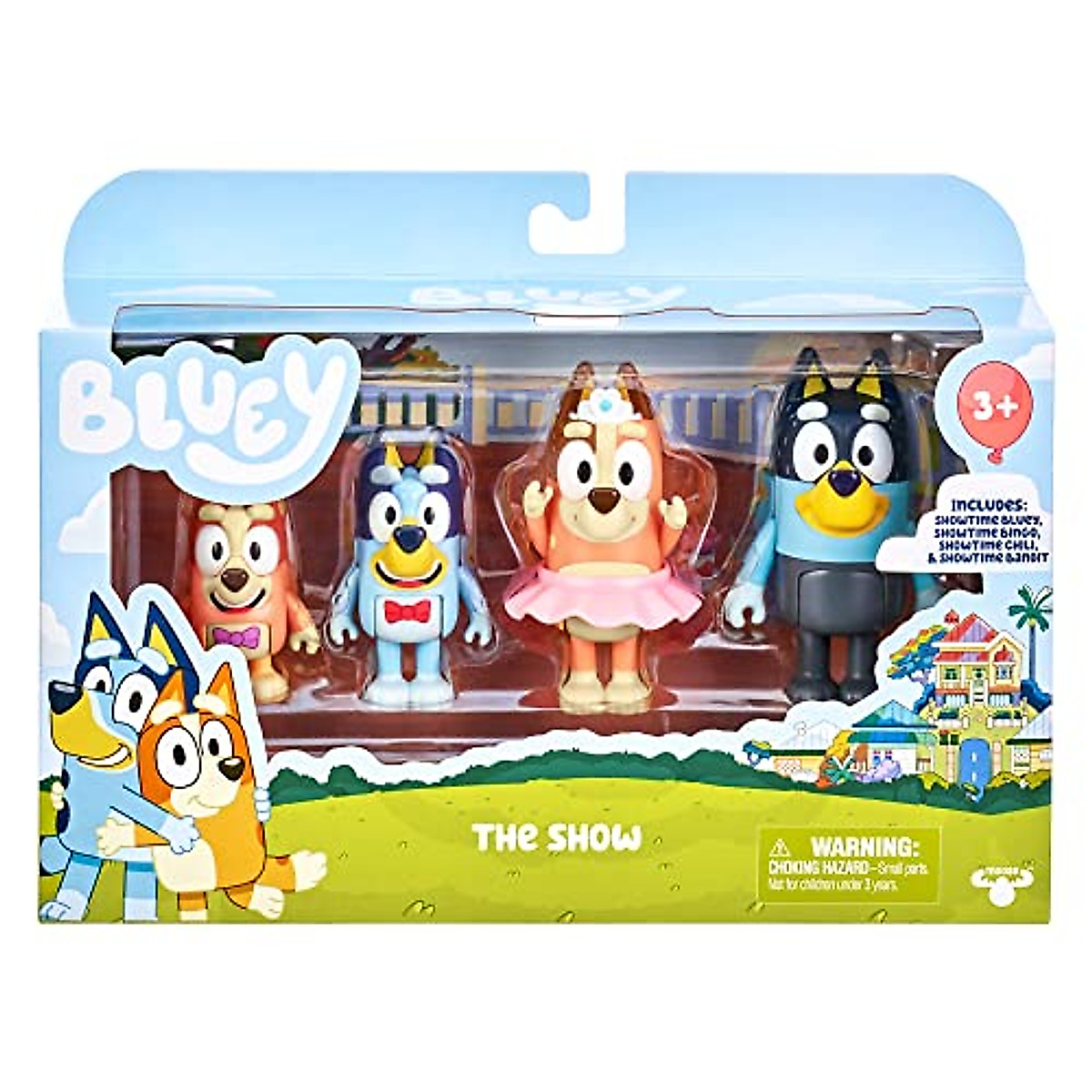 Bluey - The Show - 4-Pack, Bingo, Chilli & Bandit 2.5-3 inch Figures