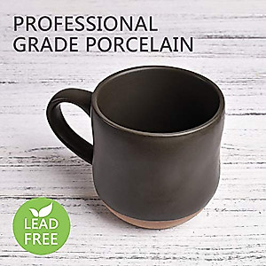 Bosmarlin Large Stoneware Speckled Coffee Mug, Big Ceramic Tea Cup, 17 Oz, Dishwasher and Microwave Safe, 1 PCS (Black, 1)