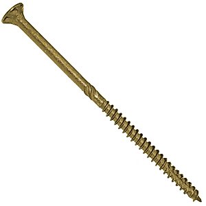 #14 X 5 Extra Long Bronze Star Wood Screw Torx/Star Drive Head (1 Pound - 30 Approx. Screw Count) - Multipurpose Torx/Star Drive Wood Screws