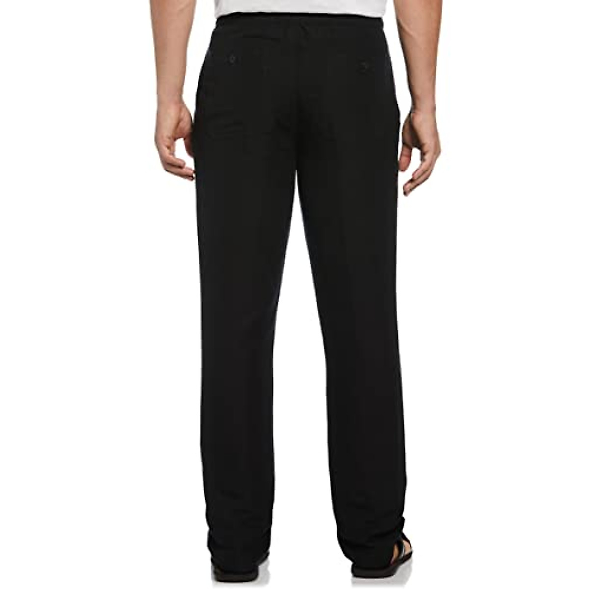 Cubavera Men's Linen-Blend Pants With Drawstring (Size Small - 5X Big & Tall), Jet Black, Large/30" Inseam