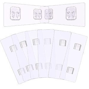 NHYAMX 8 Pack Shower Caddy Adhesive Replacement Sticker,Replacement Adhesive Sticker Hook,Adhesive Pads Hooks for Shower Caddy for Flat Wire, No Drilling Bath Transparent Adhesive Pad