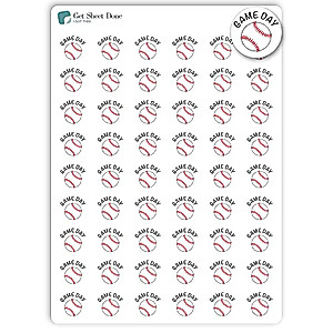 Baseball Planner Sticker / 54 Fun Vinyl Stickers (1/2”) / Sports Exercise Fitness Health Workout Game Reminder/Essential Productivity Life/Bullet Bujo Journal (1 Sheet, Baseball, Matte Vinyl)