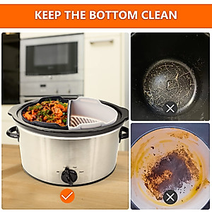 Lineware Slow Cooker Divider Liners for 6-8 QT Crockpot, Silicone Reusable Compatible for Crock Pot Liners Divider Inserts,Dishwasher Safe, Oval Shape,Leakproof & Easy Clean，BPA Free(Upgraded Thicker)