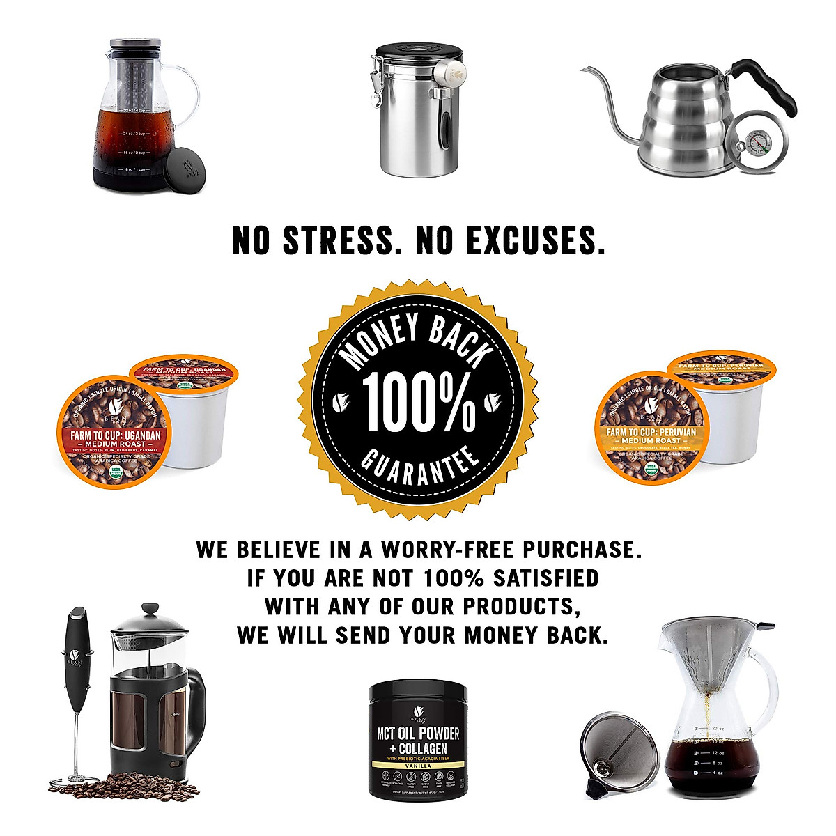 Bean Envy Coffee Canister - 22.5 oz Coffee Storage Container and Organizer w/ Stainless Steel Scoop, Date Tracker & Co2-Release Valve - Essential Coffee Accessories, Blue