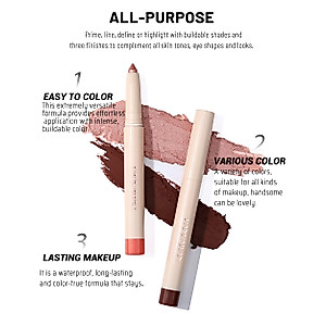 BestLand 12 Pcs Cream Eyeshadow Stick Set Matte Shimmer Rainbow Earth Colors Highly Pigmented Long Lasting Waterproof Eye Shadow stick Eye Liner Makeup with Pencil Sharpener (Set A)