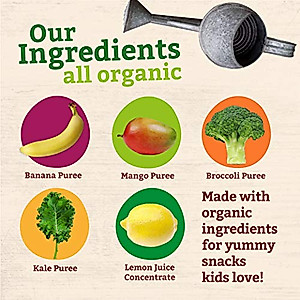 Pumpkin Tree Peter Rabbit Organics, Banana, Mango, and Kale, 4 Squeeze Pouch, Mango, Broccoli & Kale, 4.4 Ounce (Pack of 10)