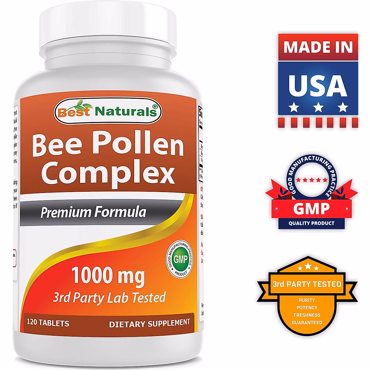 Best Naturals Bee Pollen Complex 1000 mg & Bee Propolis 500 mg