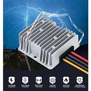 EAGWELL DC to DC Converter,36V 48V to 12V Step Down Converter Regulator 20A 240W Golf Cart Low Voltage Reducer Buck Transformer Waterproof