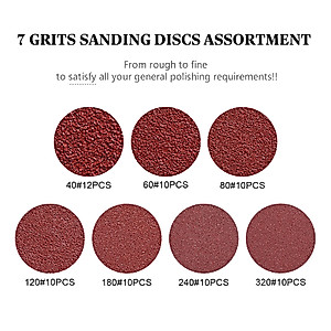 S SATC 72 PCS 5 Inch 8 Hole Hook and Loop Adhesive Sanding Discs Sandpaper for Random Orbital Sander 40 60 80 120 180 240 320 Grits