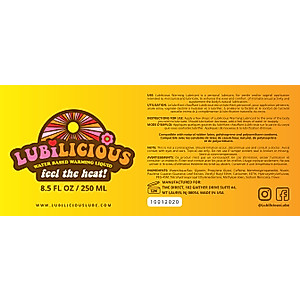 LUBILICIOUS PERSONAL WATER BASED LUBRICANT Warming Lube Pump Top 8.5 oz - Water Based Lubricant for Gentle Warming Lubrification - Trusted Lubricants for Privacy
