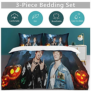 Ristta Sam Three-Piece Colby Bedding Set Bedding Duvet Cover Set 1 Duvet Cover + 2 Pillowcases Ultra Soft Brushed Microfiber 90"x90"