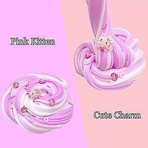 15 Pack Dual Color Slime Toy - Butter Slime with Cake Charms Included,Super Soft & Non-Sticky,Educational Stress Relief Toy,Birthday Gifts for Girl and Boys.