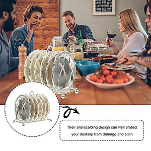 DECHOUS 1set Metal Insulated Coasters Metal Coffee Cup Table Coasters for Drinks Desktop Decor Cocktail Metal Coaster Christmas Dinner Decor Metal Cup Mats Cup Holder Coaster Cup Coaster