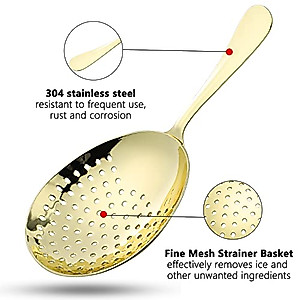 cocktail strainer,bar strainer,julep strainer,cocktail strainer for drinks,for Standard Cocktail Mixing Glass or Cocktail Shaker – Stainless Steel Strainer for Commercial or Home Bar