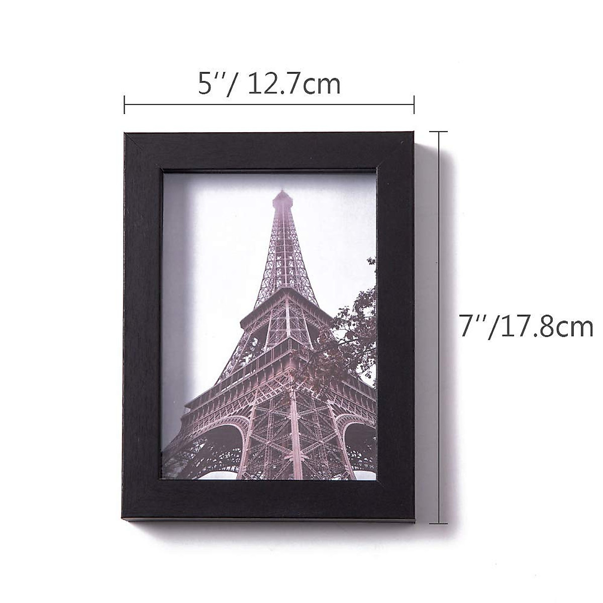 Muzilife 5x7 Shadow Box Frame 2-Pack Wood 3D Picture Frame with Glass Cover Display Case for Wall-Hanging or Free-Standing Picture Showcase, Black