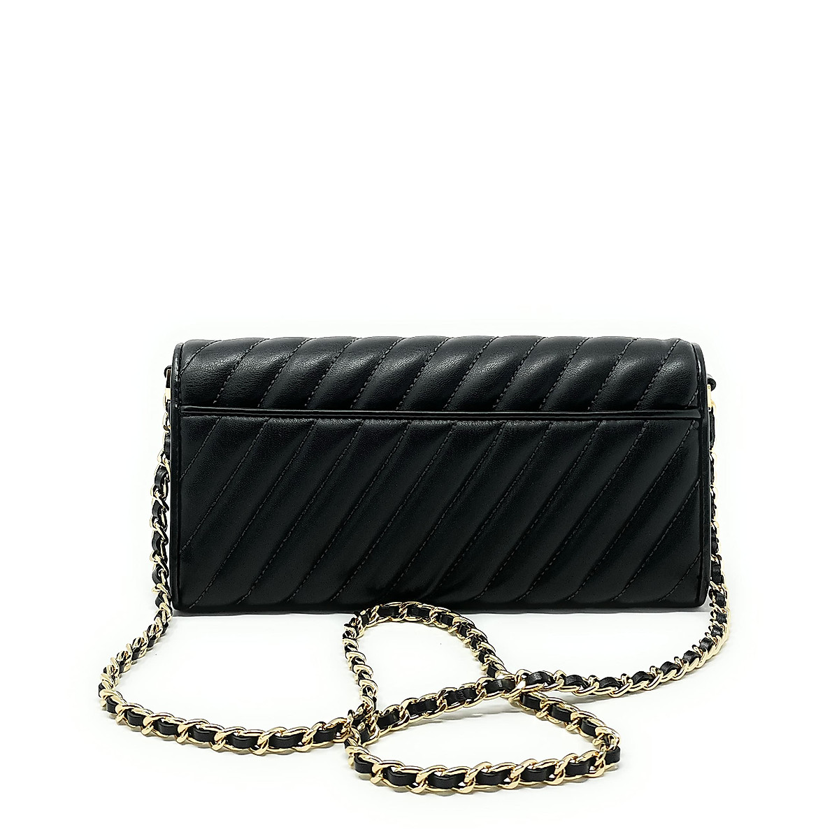 Michael Kors Rose Medium convertible Quilted Leather Shoulder Flap Bag Black