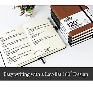 Pejovo A5 Lined Leather Journal Notebook With Pen, (Autumn Brown), 200 Pages, Medium 5.9×8.4 inches - 120 gsm Thick Paper, Sturdy Hardcover Journal for Men Women Writing, Daily Diary and Note Taking