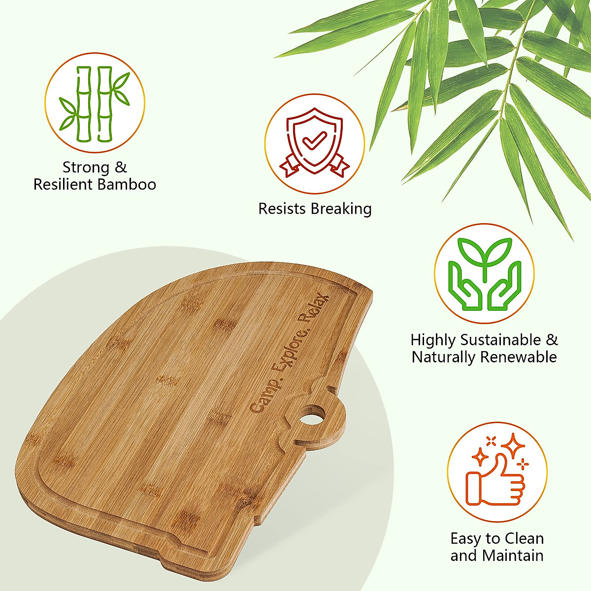 Camper Cutting Board-Large RV Cutting Board Camper Decor Camping Decor, Camper Must Haves Camping Gifts RV Decor Camping Decorations Bamboo Cutting Board Camping Cutting Board RV Gifts