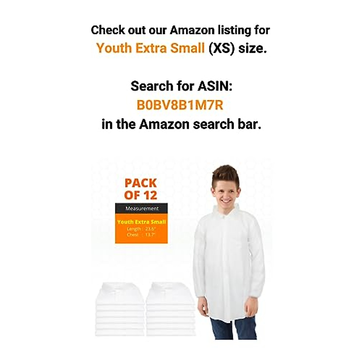 Disposable Lab Coats for Kids, 12 Pack - Lab Coats for Kids Science Party (Youth Medium)