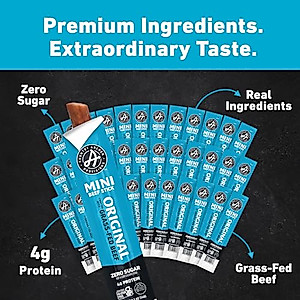 Original Mini Jerky Beef Sticks by Country Archer, 100% Grass-Fed, Gluten Free, High Protein Snacks, 5 Ounce, 36 Count