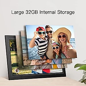 Digital Picture Frame 15.6 Inch Large Digital Photo Frame with 1920 * 1080 IPS Full HD Touchscreen, Humblestead 32GB WiFi Smart Frame Share Photos and Videos Instantly from Anywhere via AiMOR App