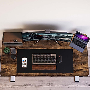 FLEXISPOT Electric Standing Desk Height Adjustable Desk, 48 x 30 Inches Sit Stand Desk Home Office Workstation Stand up Desk (White Frame + 48 in Rustic Brown Top, 2 Packages)