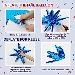 Red White and Blue Balloons Garland Arch Kit, 5 10 12 18 inch Red White Blue Confetti Latex Balloons for 4th of July Graduation Baseball Birthday Party Decorations