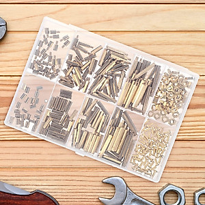 DOITOOL 1 Set Hexagonal Copper Column Hardware Assortment Kit Wall Mount Holder Stand Off Wall Mounts Metric Screw Assortment Kit Ceiling Fan Mount Hex Standoffs M2 Laptop Pillar