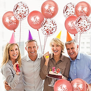 50th Latex Birthday Balloons,15 Pcs Rose Gold Happy 50th Birthday Balloons, Rose Gold 50th Birthday Party Decorations Balloons for Women Men 50th Birthday Anniversary Decoration