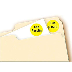 Avery Print/Write Self-Adhesive Removable Labels, 0.75 Inch Diameter, Yellow, 1,008 per Pack (5462)