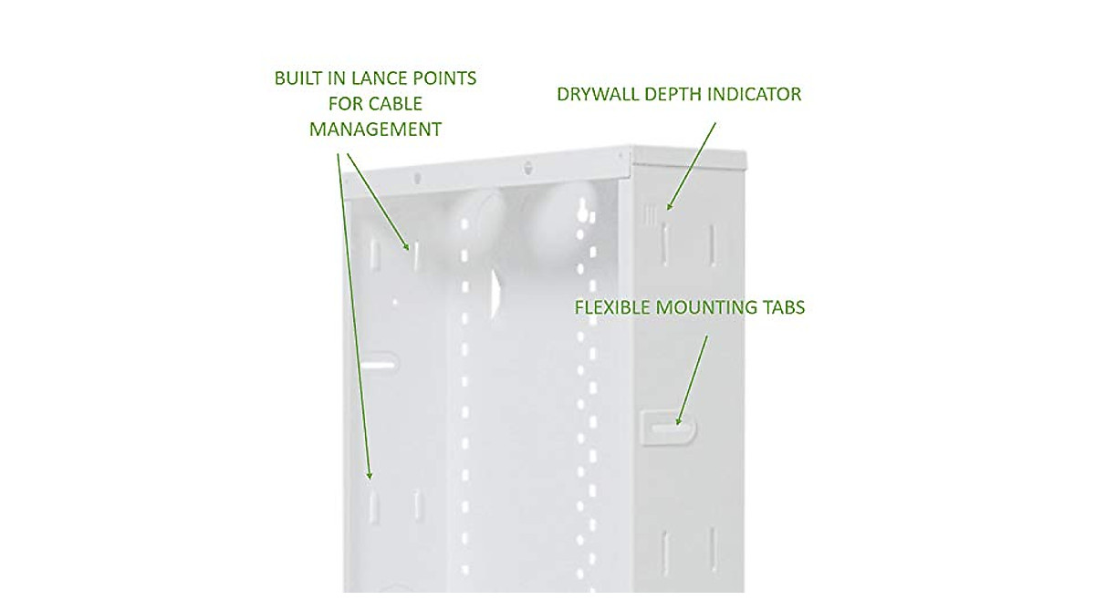 Legrand - OnQ 12 Inch Structured Media Enclosure, Wall Cable Management ...
